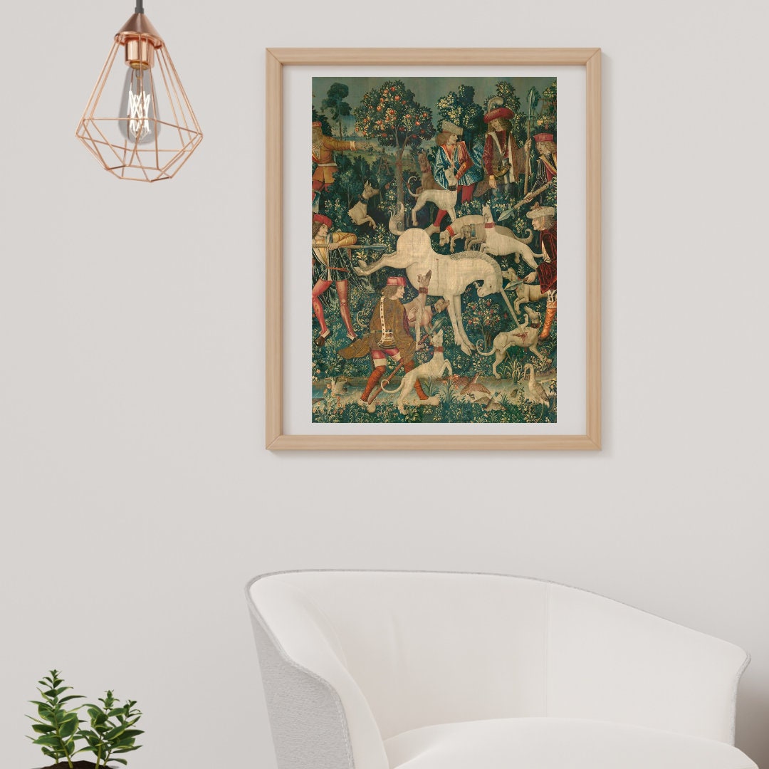Vintage Medieval Unicorn Tapestry Printable Wall Art, Bundle of 6 - Etsy