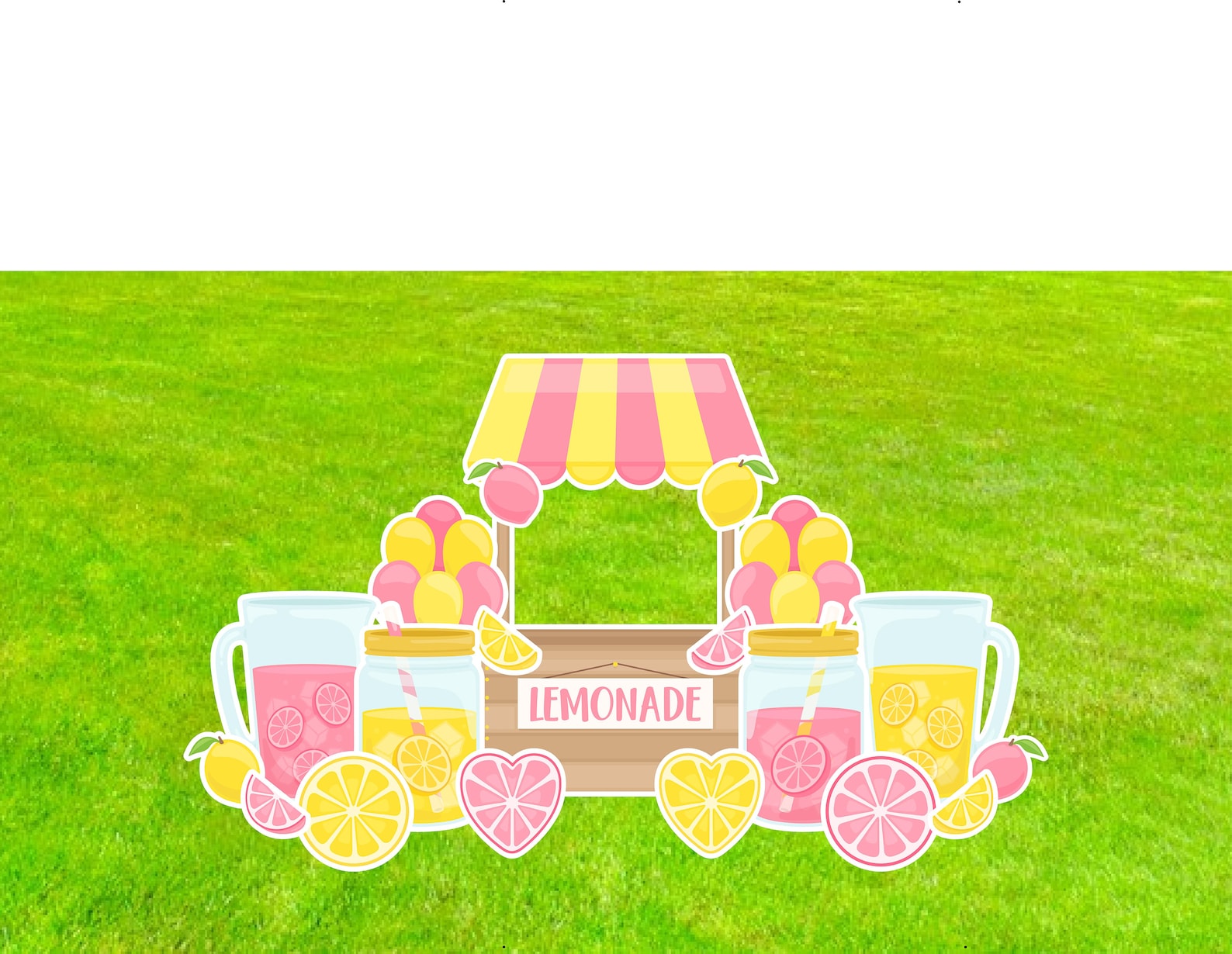 Lemonade Stand Pink and Yellow Summer Card Yard - FREE SHIPPING! - Etsy