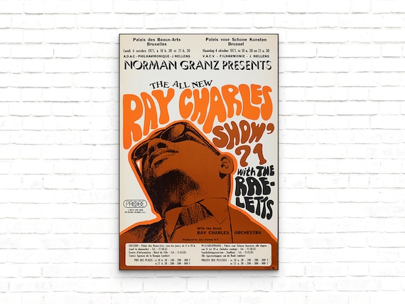 Ray Charles Show Vintage Jazz Poster Art Print Wall Decor | Etsy