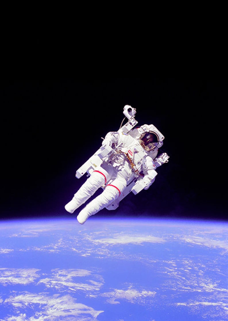 Astronaut Floating in Space Poster - Space Mission - Solar System ...