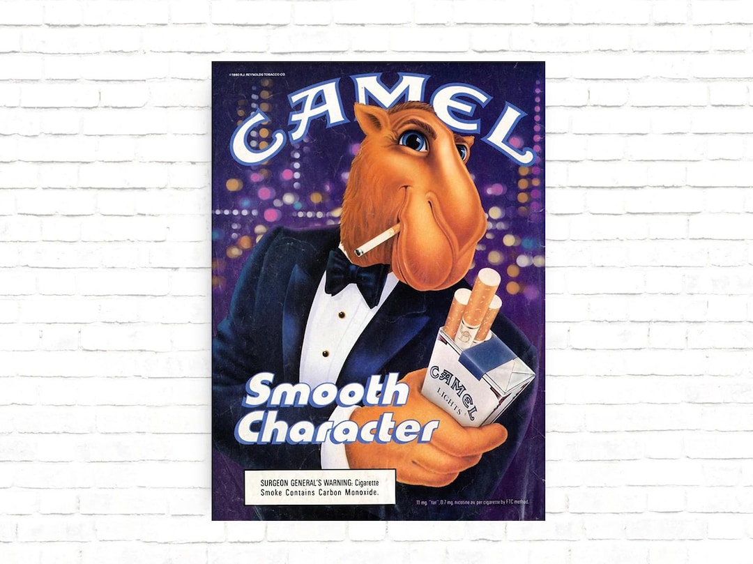 Camel Cigarette Advert - Smooth Character - Joe Camel Holding ...