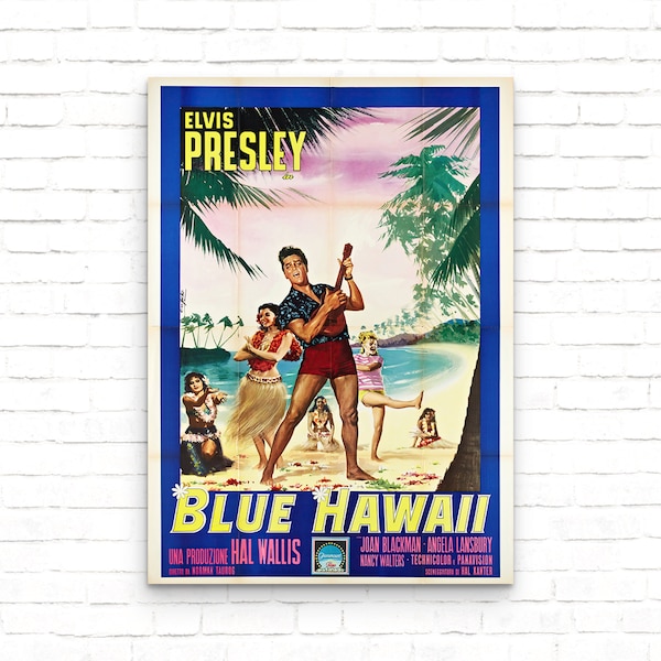 Vintage Hawaii Blue Poster - Etsy
