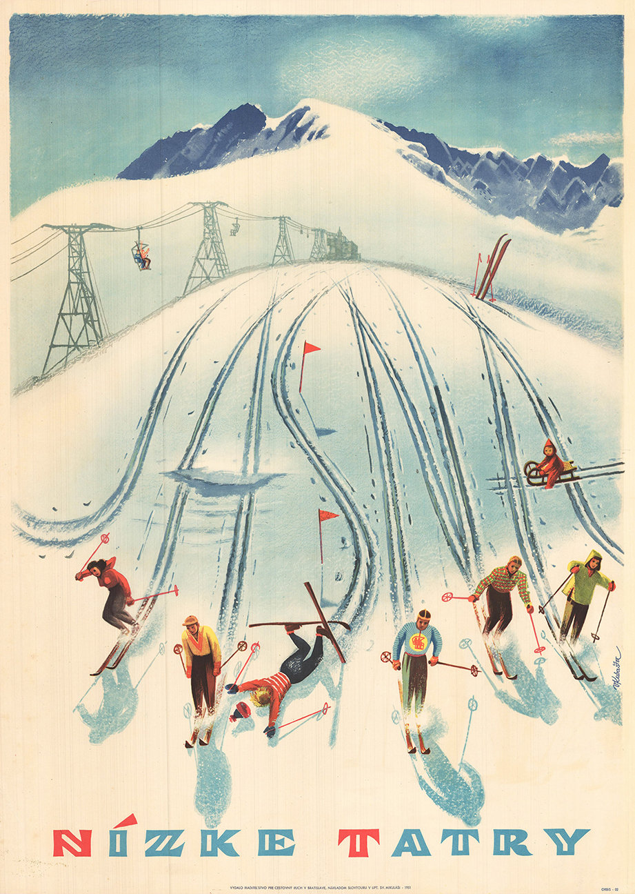 Slovakia Ski Poster, Vintage Ski Resort Art Print, Jasna Nizke Tatry ...
