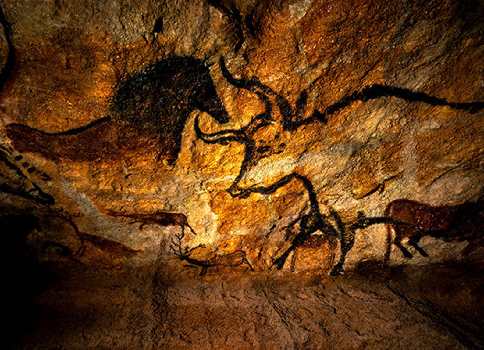 Prehistoric Cave Paintings - Lascaux France Vintage Art Poster - Art ...