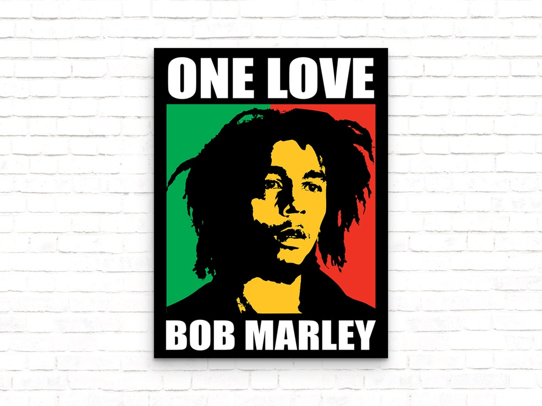 Bob Marley - One Love Vintage Graphic Art Music Poster - Art Print ...