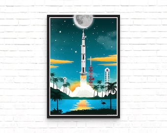 Saturn V Print Saturn Apollo Configuration Poster NASA Poster Rocket ...