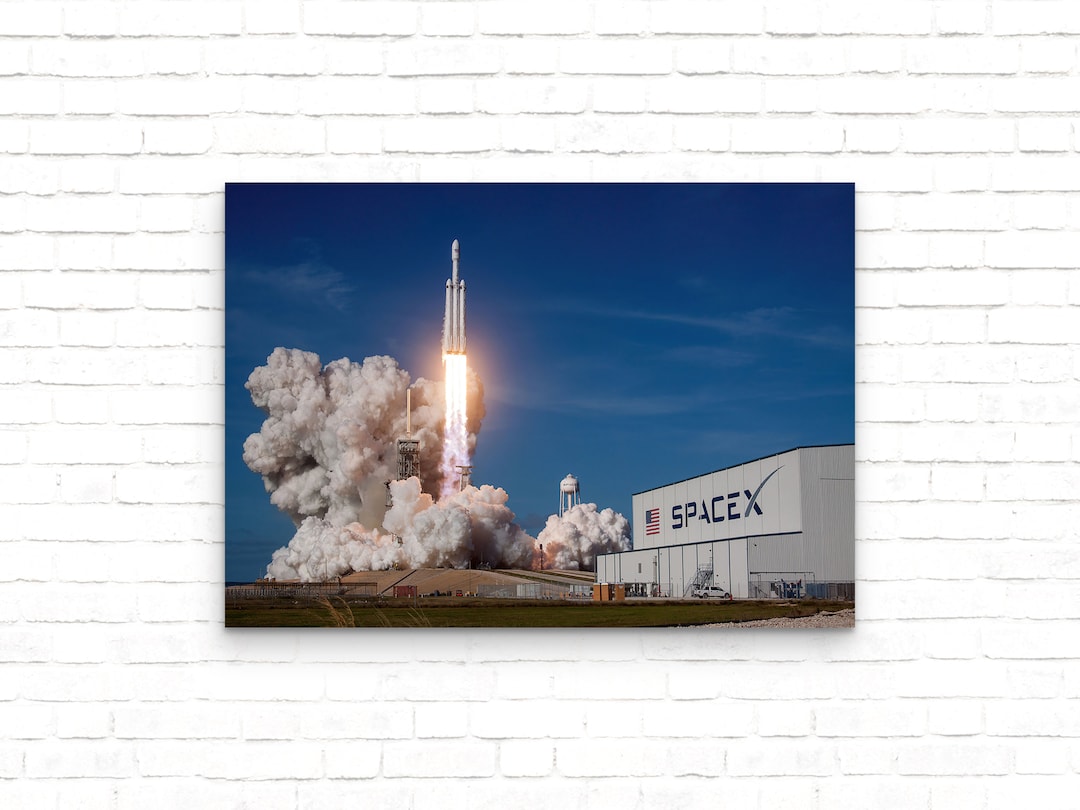 Spacex Falcon Heavy Launch Space Poster - Art Print - Wall Decor - Etsy