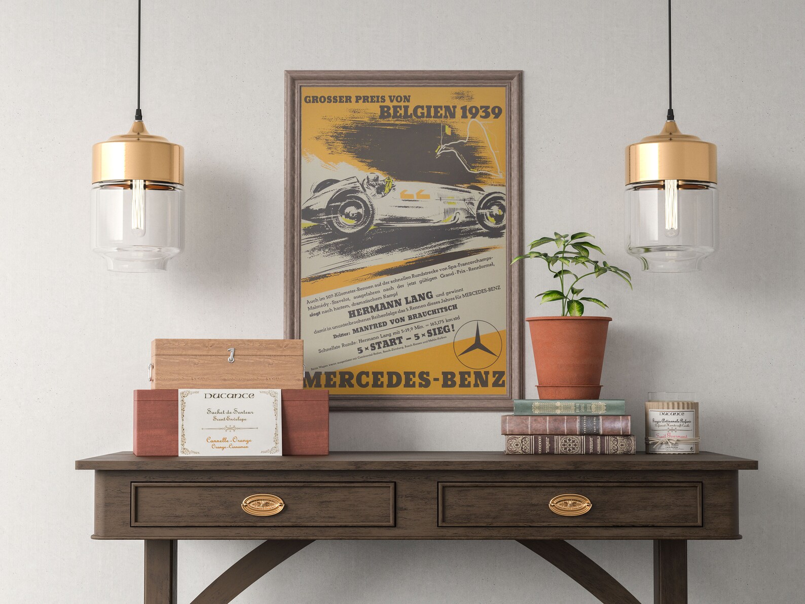 Mercedes Benz Vintage Race Poster, Belgien 1939 Retro Race Car Art ...