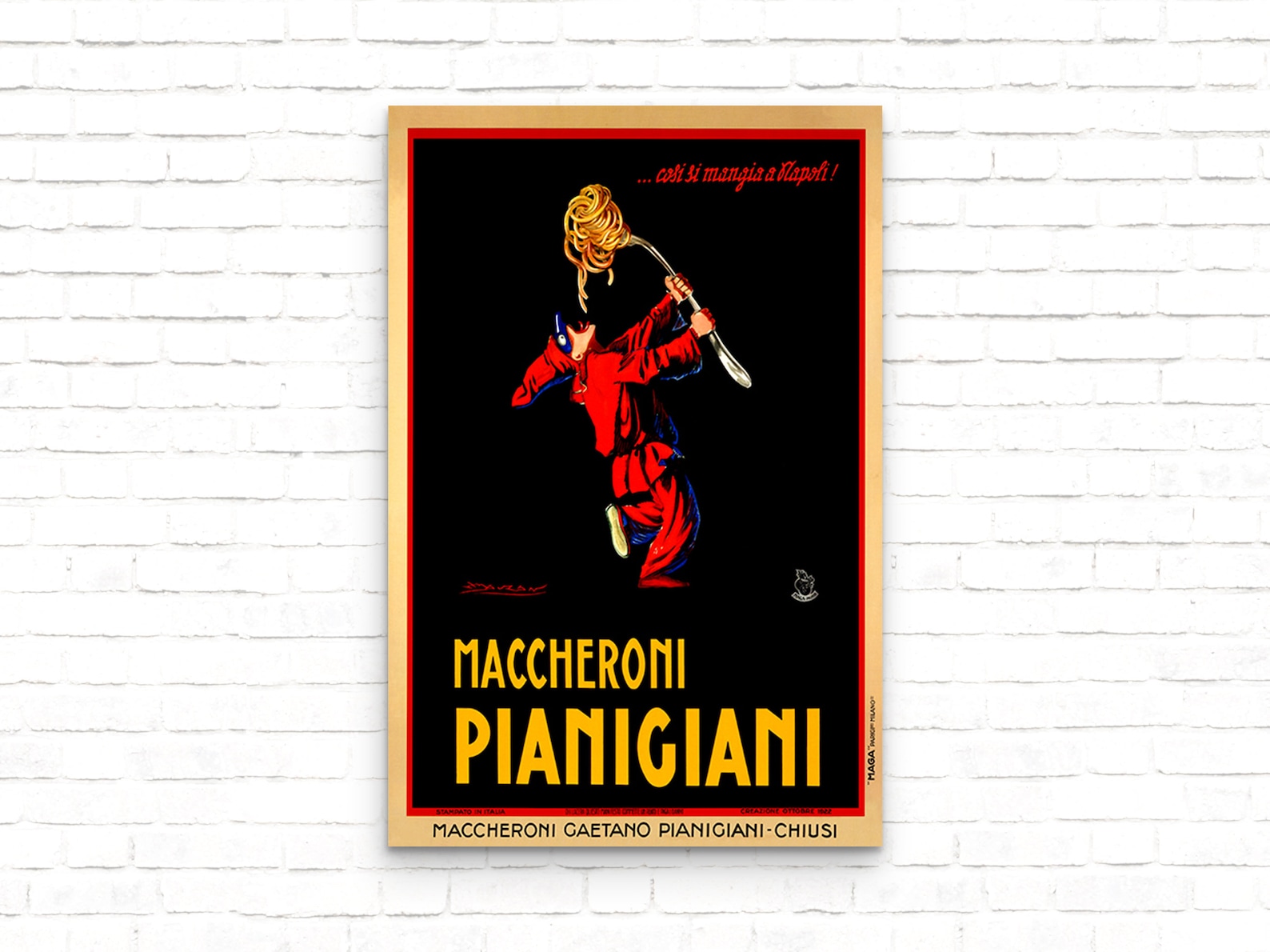 Maccheroni Pianigiani 1922 Vintage Advertising Poster - Art Print ...