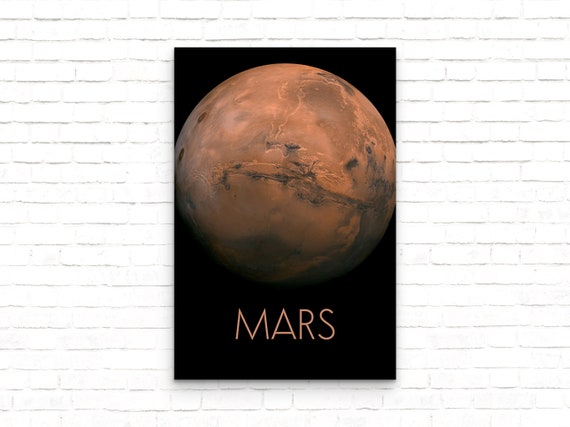 Mars Vintage Space Poster Art Print Wall Decor | Etsy
