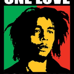 Bob Marley - One Love Vintage Graphic Art Music Poster - Art Print ...