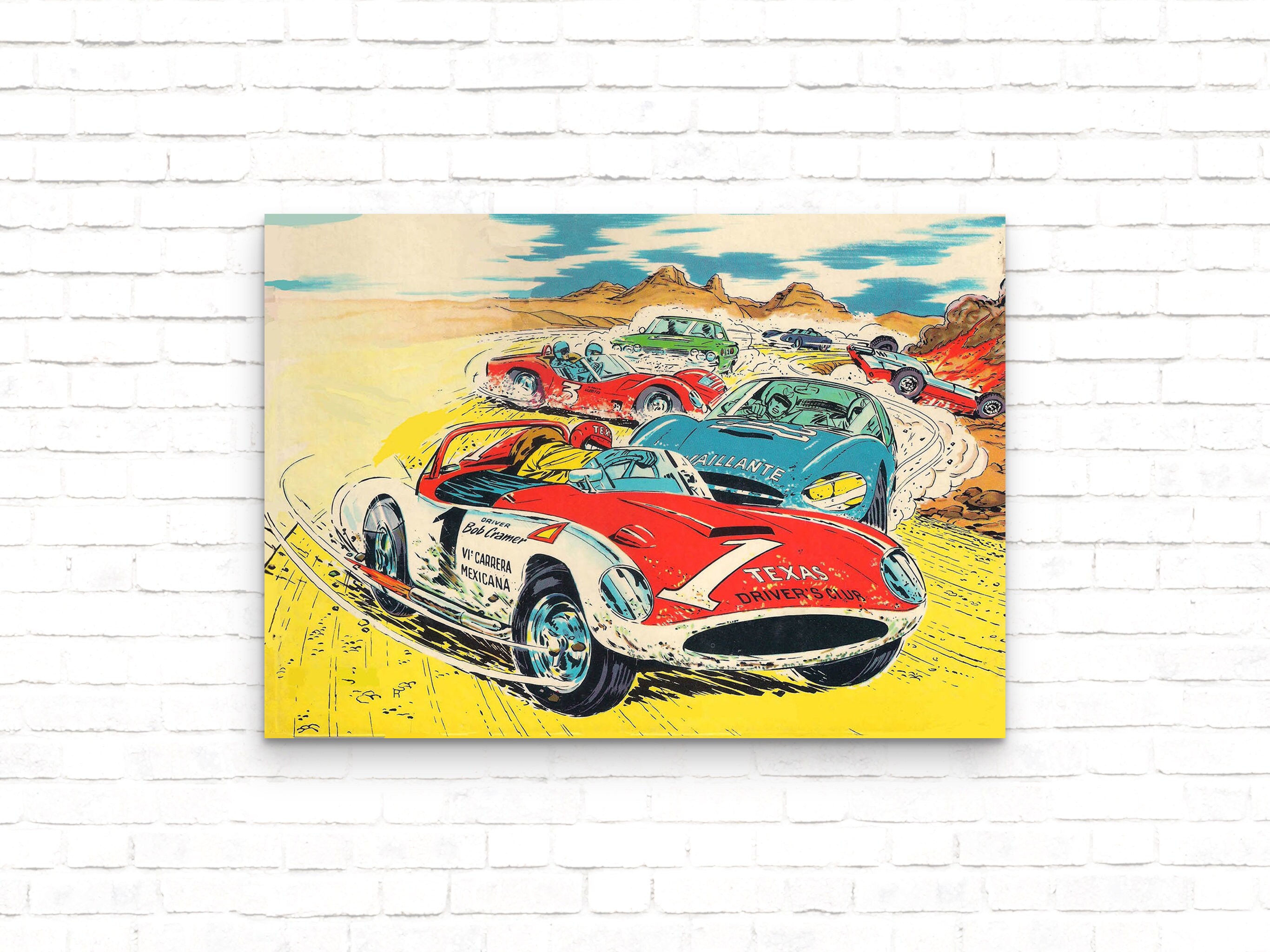 Vintage Racing Poster, Bob Cramer Race Car Driver Print, Automotive ...