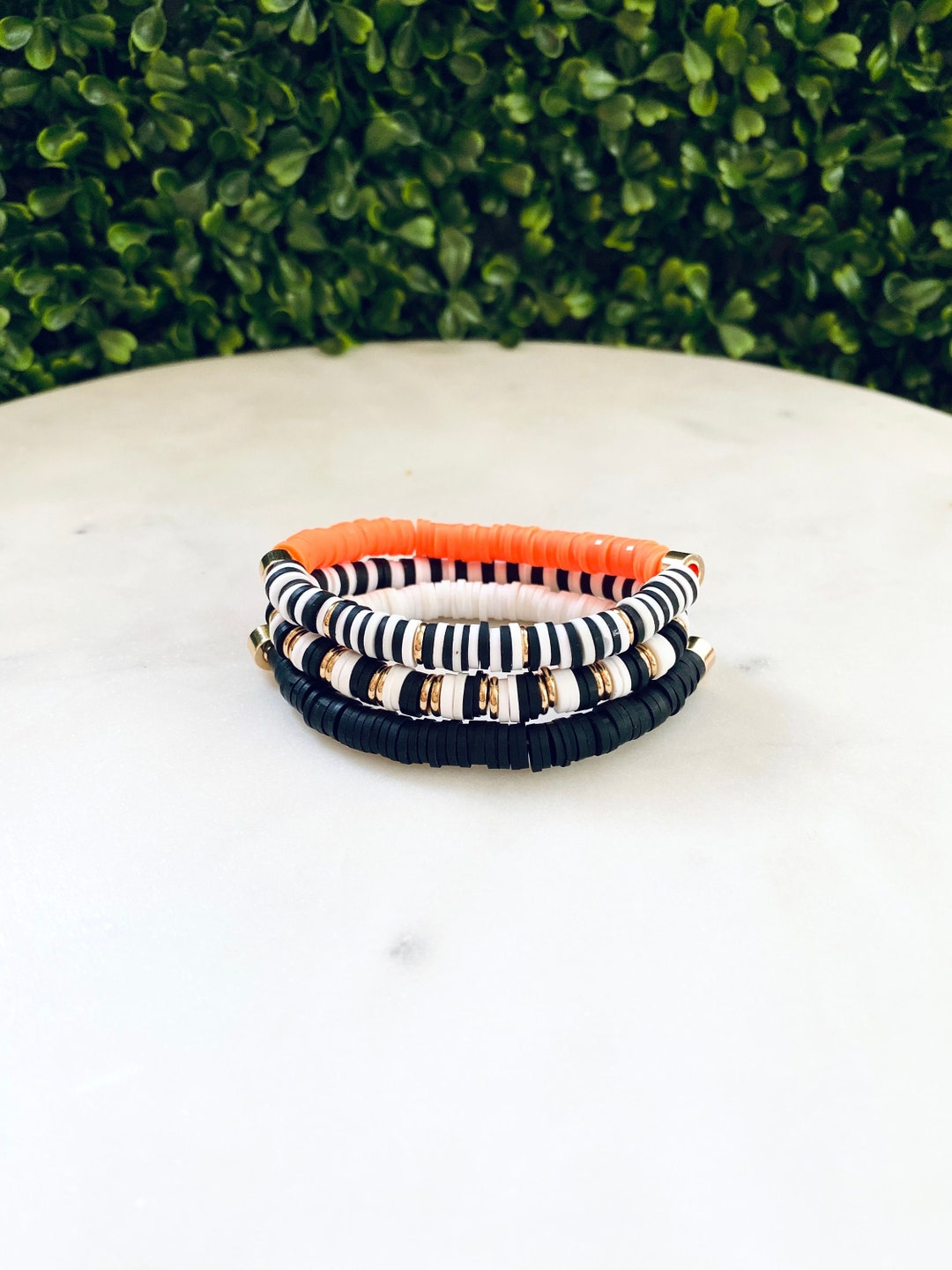 Orangegoldblack & Whitegame Dayfootballcincinnati Bengals Heishi Beaded ...