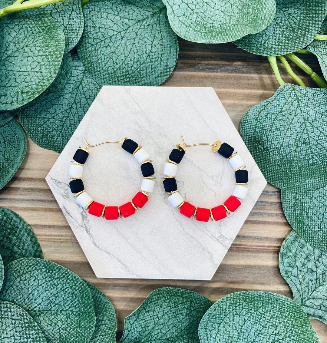 The Ruby Hoops Red White Black & Gold or Silver Hoops Game - Etsy