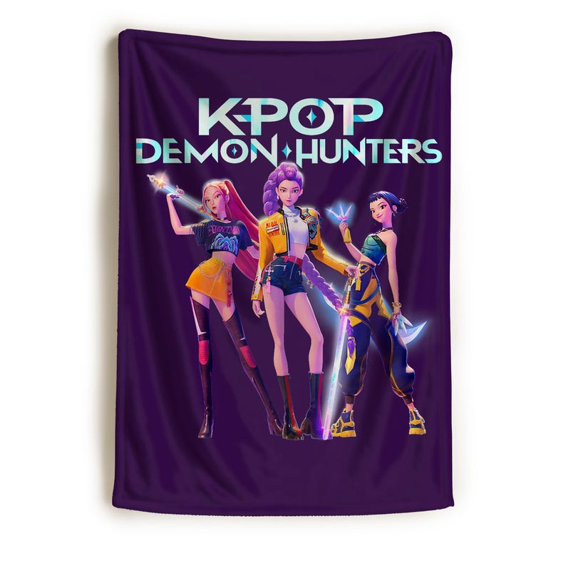 HUNTRIX Demon Hunters Blanket, Blanket With Huntrix Theme, K-pop Demon ...