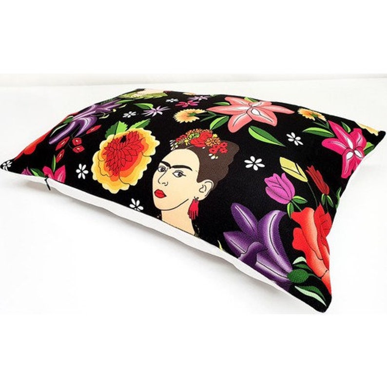 Frida Kahlo and Mexican Fire Rectangle Cushion Cover, Mexican Art ...