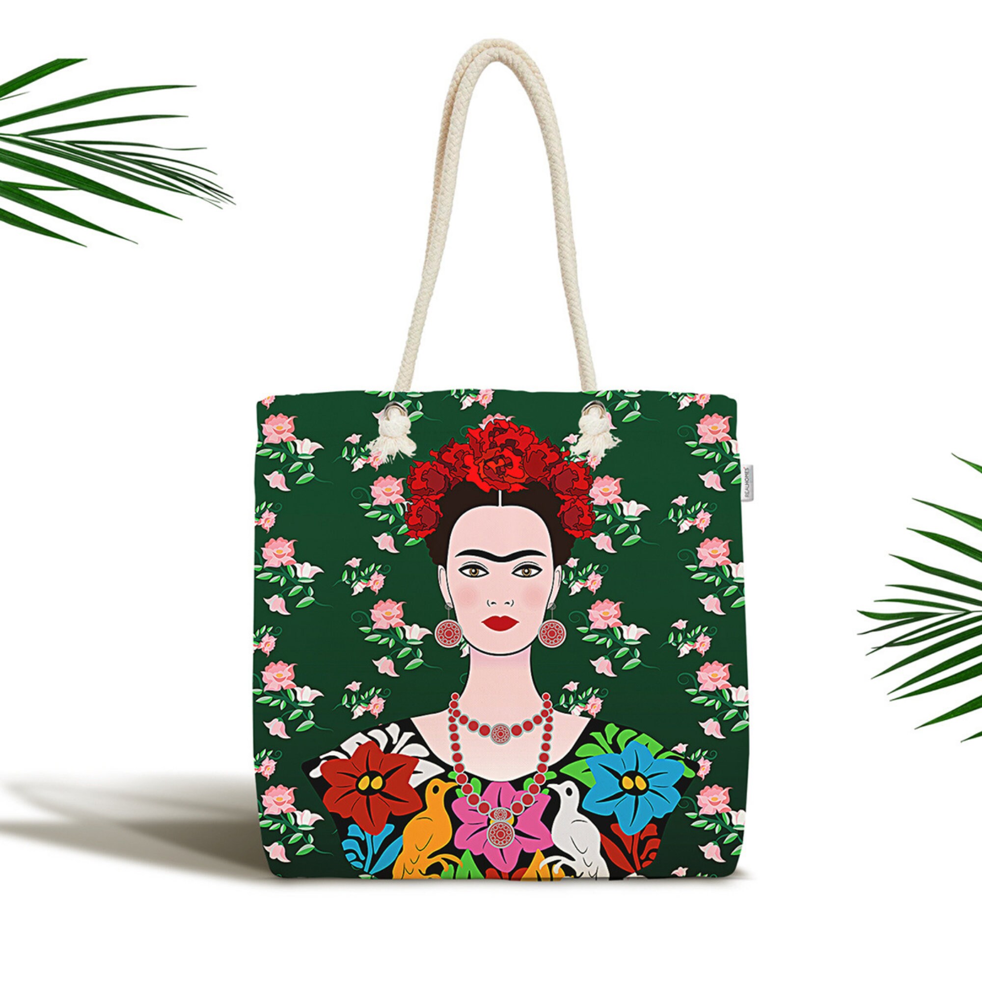 Frida Kahlo Beach Bag, Frida Kahlo Shoulder Bag, Frida Mid-century Bag ...