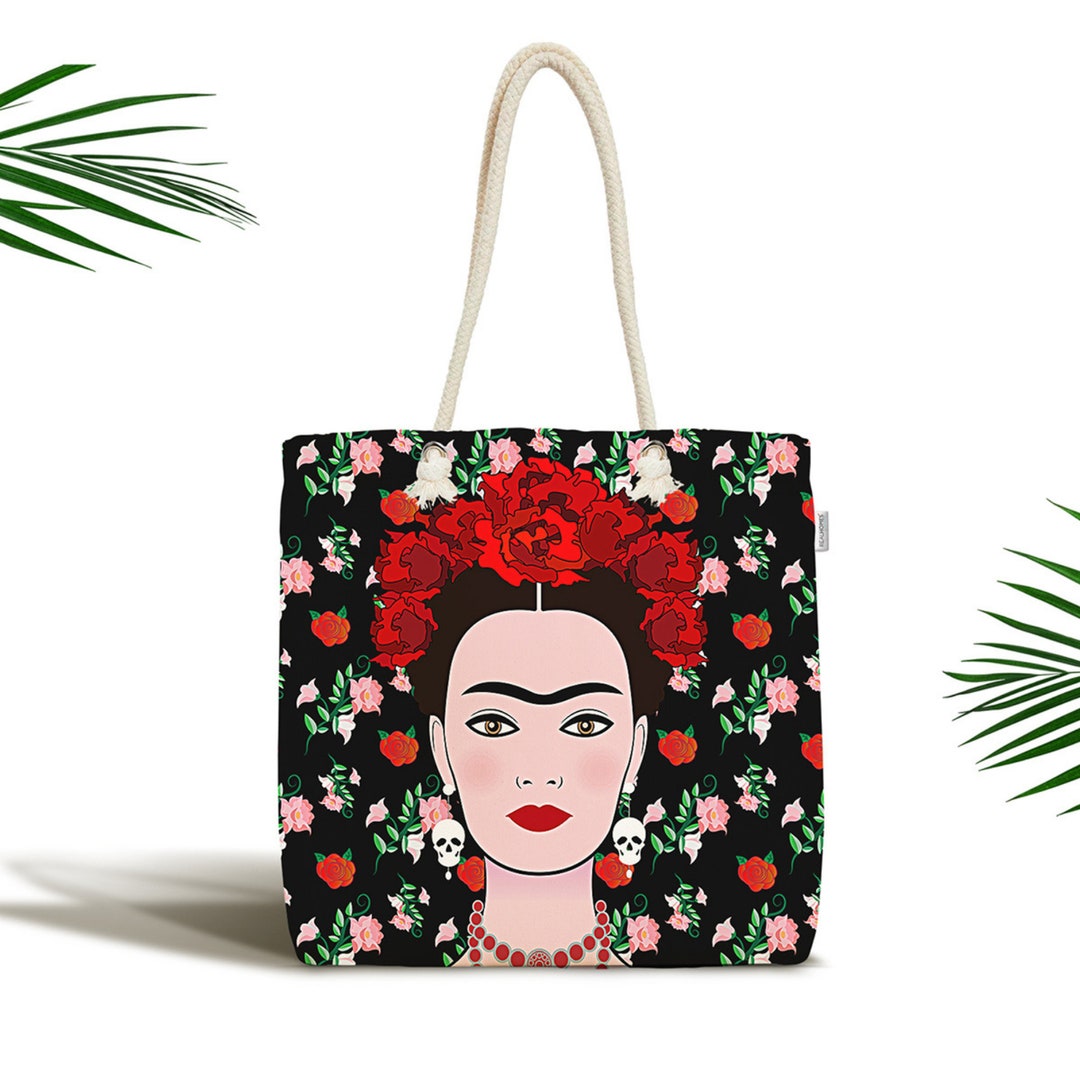 Buy Frida Kahlo Beach Bag, Frida Kahlo Shoulder Bag, Frida Mid-century ...