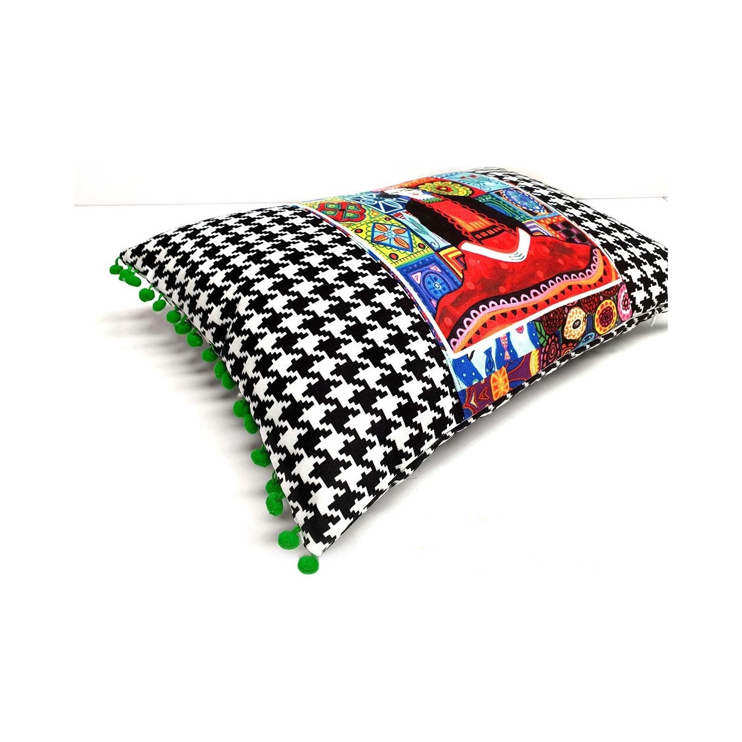 Frida Kahlo Themed Crow's Foot Patterned Rectangle Cushion Cover ...