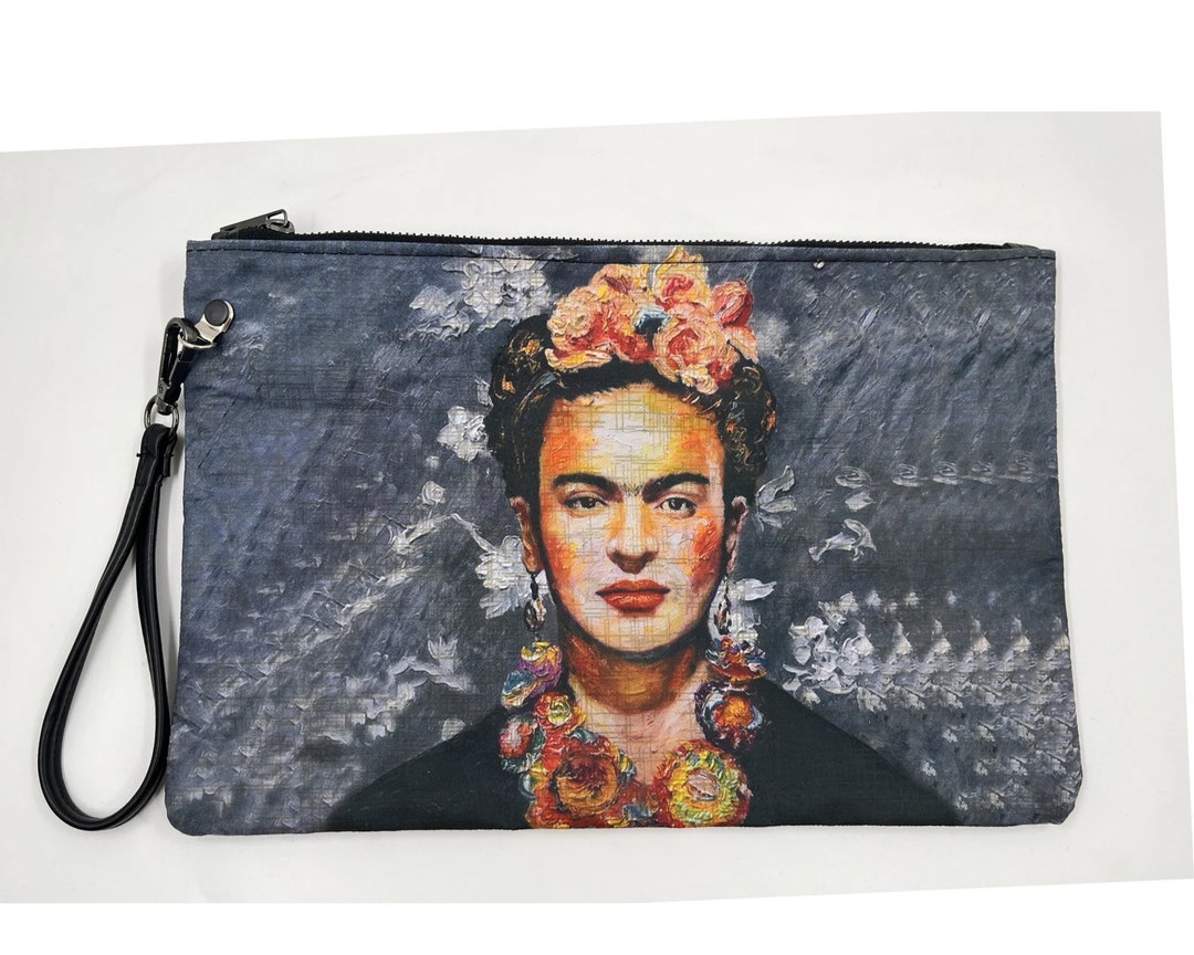Frida Kahlo Hand Bag Clutch Bag, 13x8 Inch, Makeup Bag, Frida Organizer ...