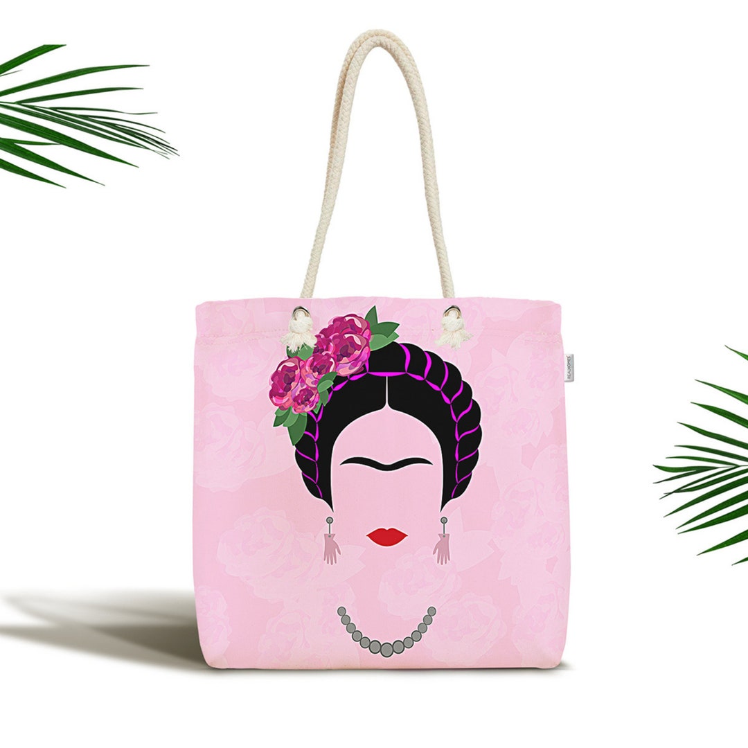 Frida Kahlo Beach Bag, Frida Kahlo Shoulder Bag, Frida Mid-century Bag ...
