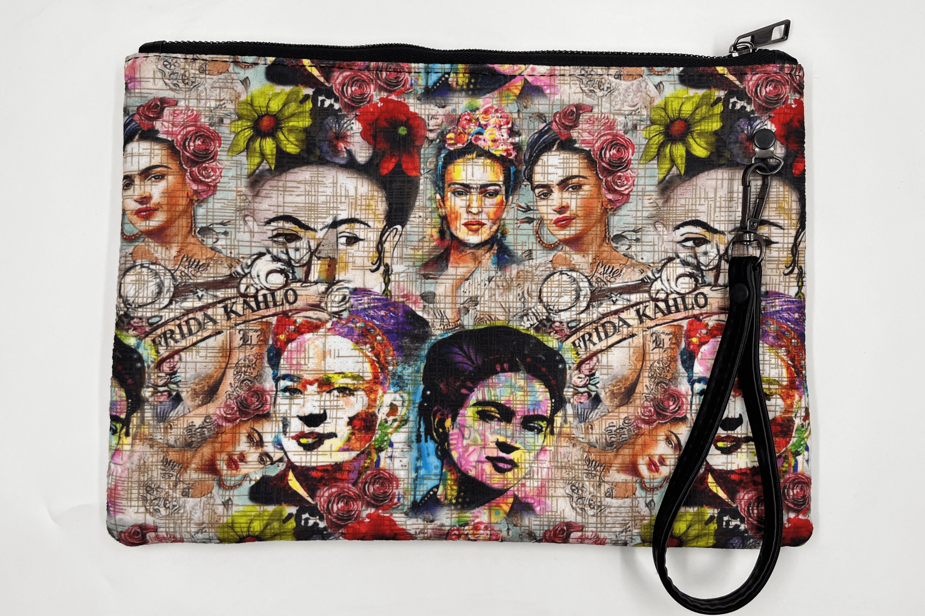 Frida Kahlo Hand Bag Clutch Bag, 13x8 Inch, Makeup Bag, Frida Organizer ...