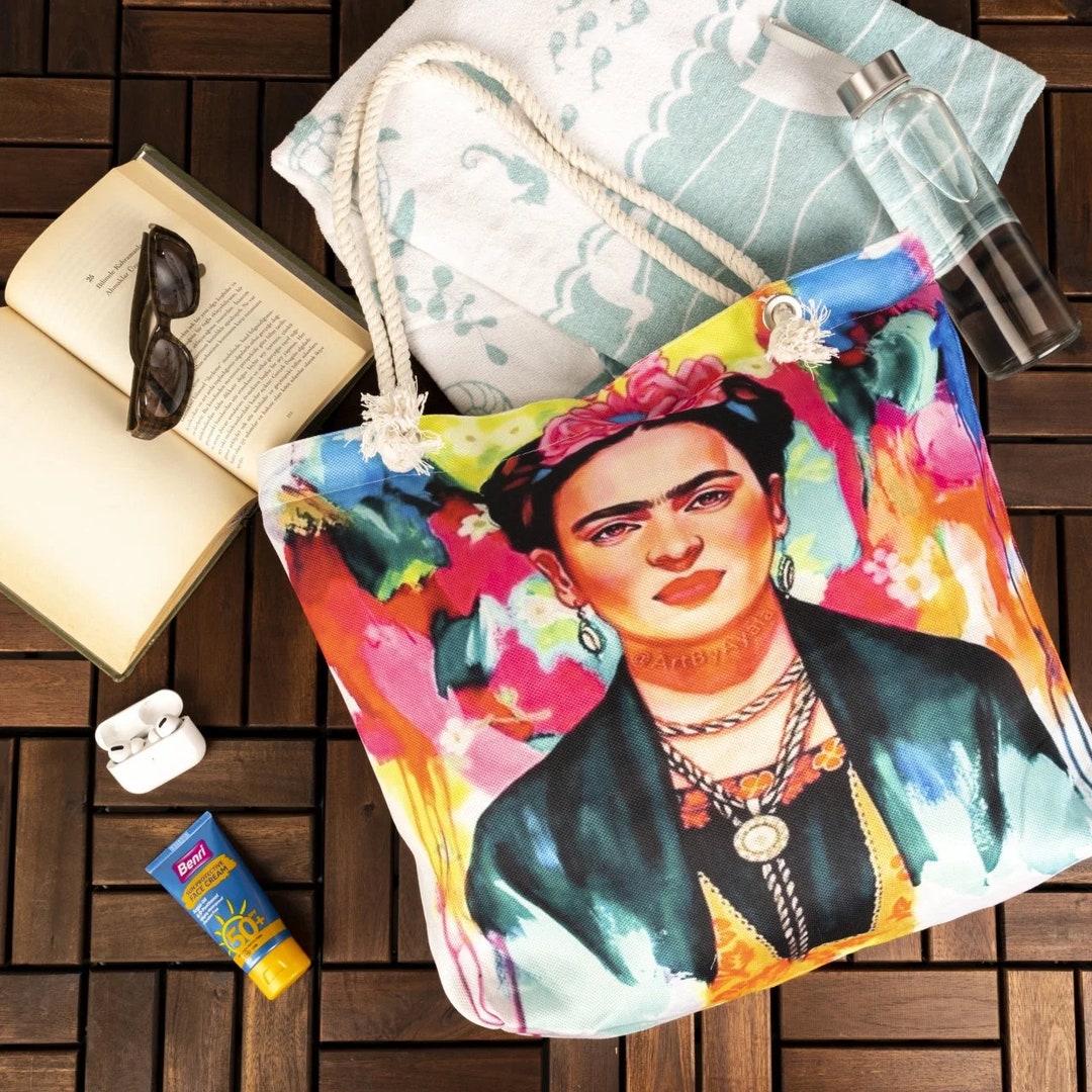 Frida Kahlo Tote Bag, Handmade Large Leisure Purse, Tote Bag Clutch Purse Set, Beach Bag ...