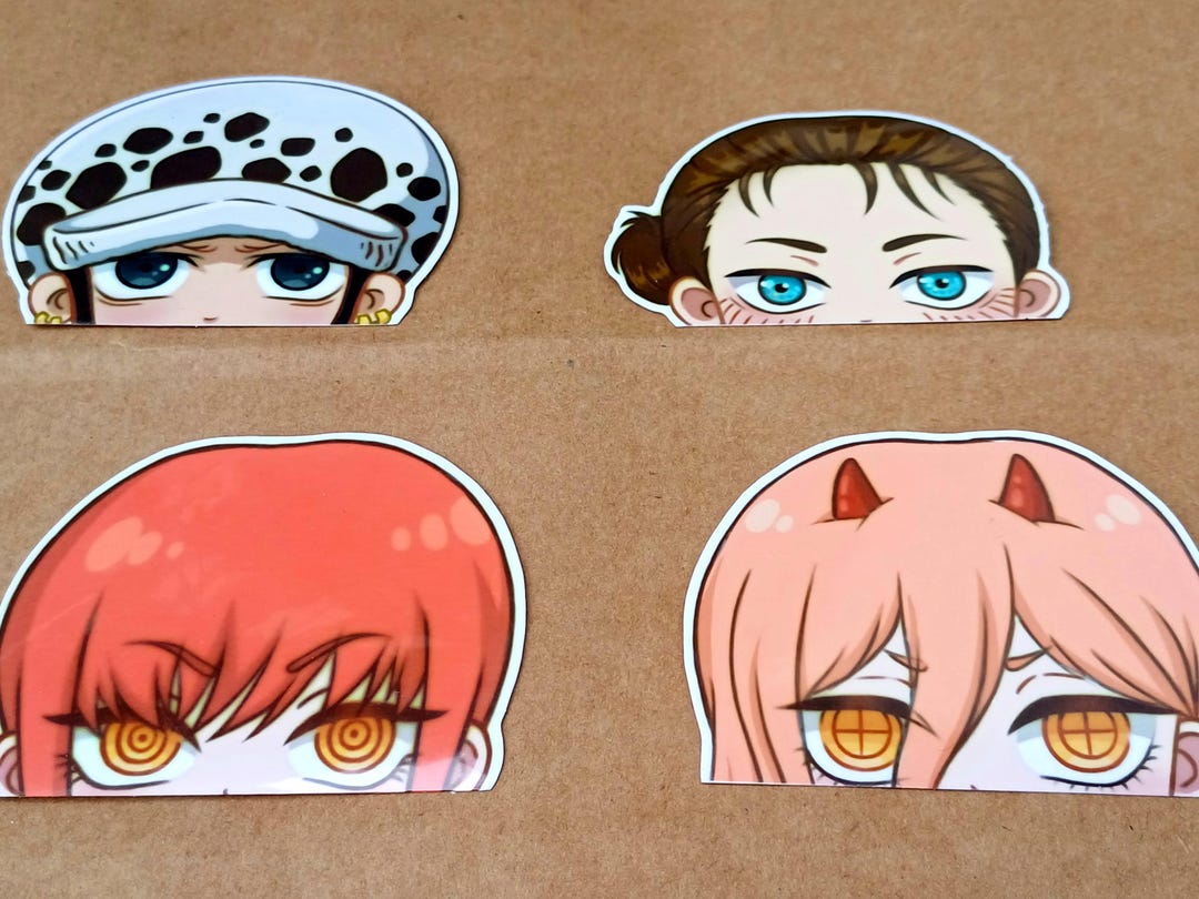 Cute Anime Peeker Stickers, Aot Sticker, Csm Sticker, Anime Stickers ...