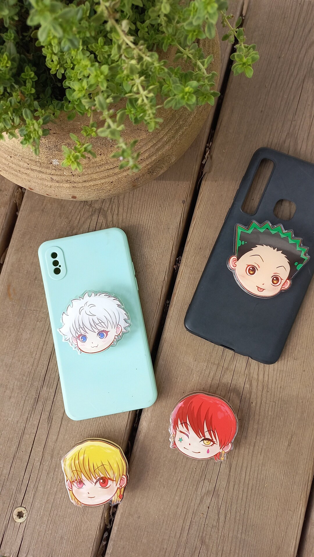 Cute Anime Phone Grips | Chibi Hunters | Kawaii Phone Grip | Anime Gift ...