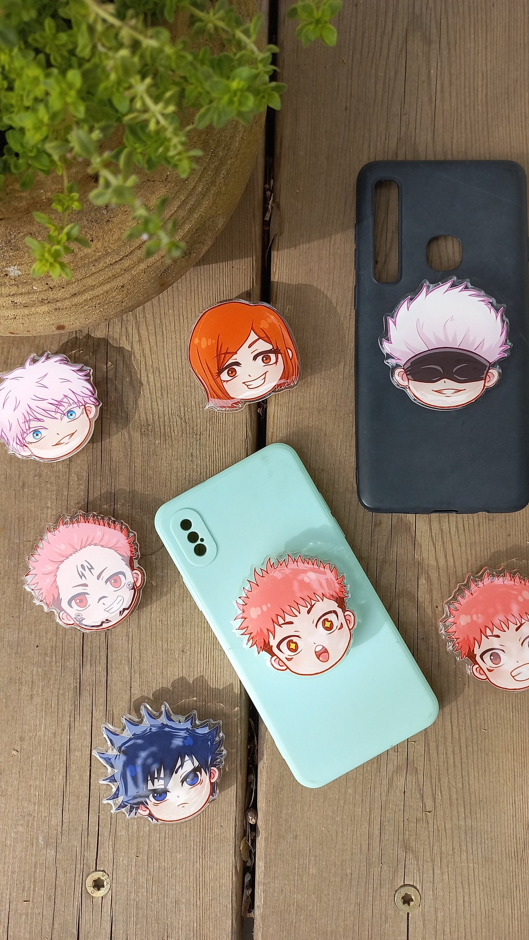 Cute Anime Phone Grips | Chibi Sorcerers | First Years Jutsu | Jjk ...