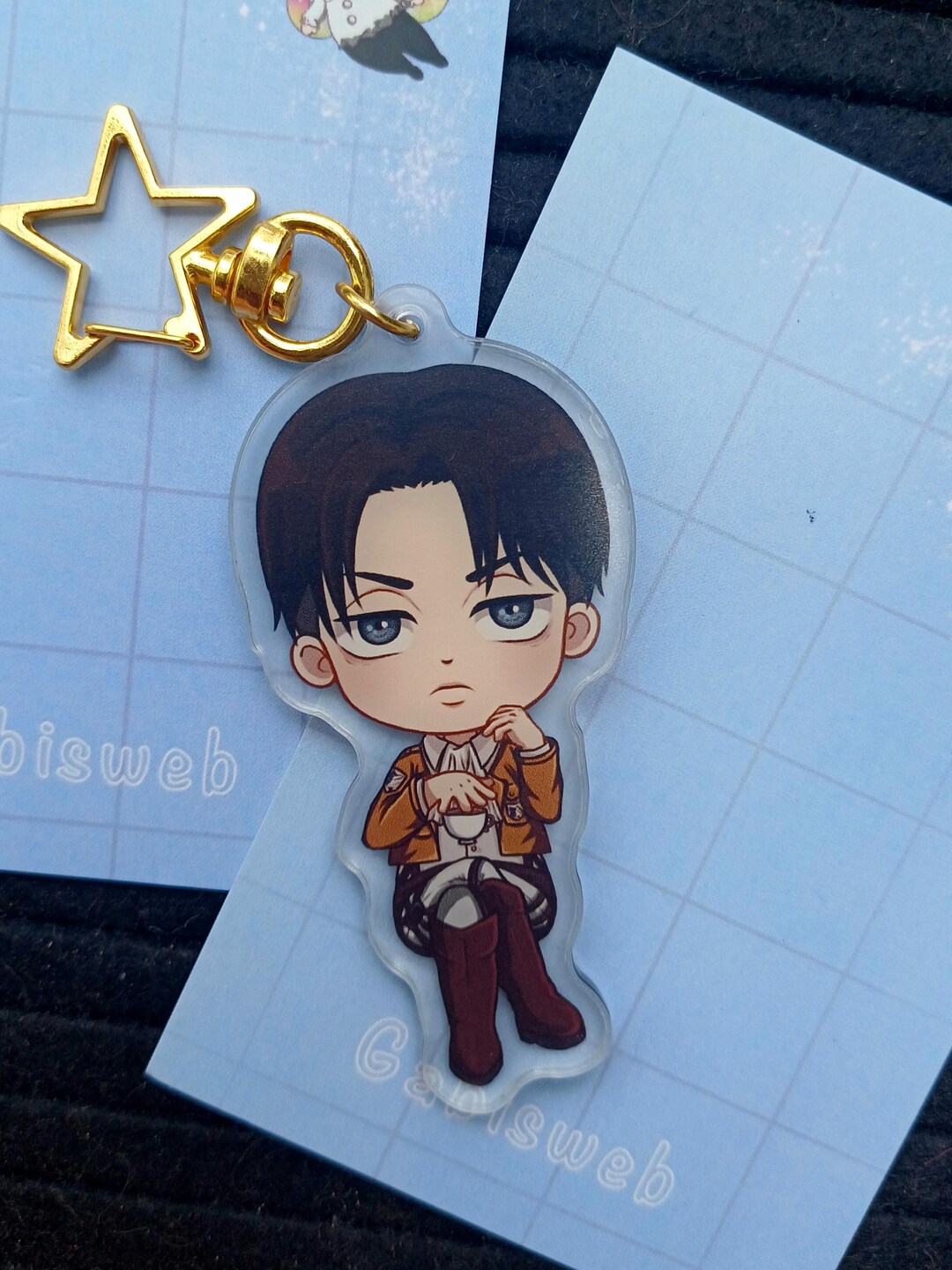 Cute Titan Killer Anime Acrylic Keychain | Aot Lev1 - Etsy