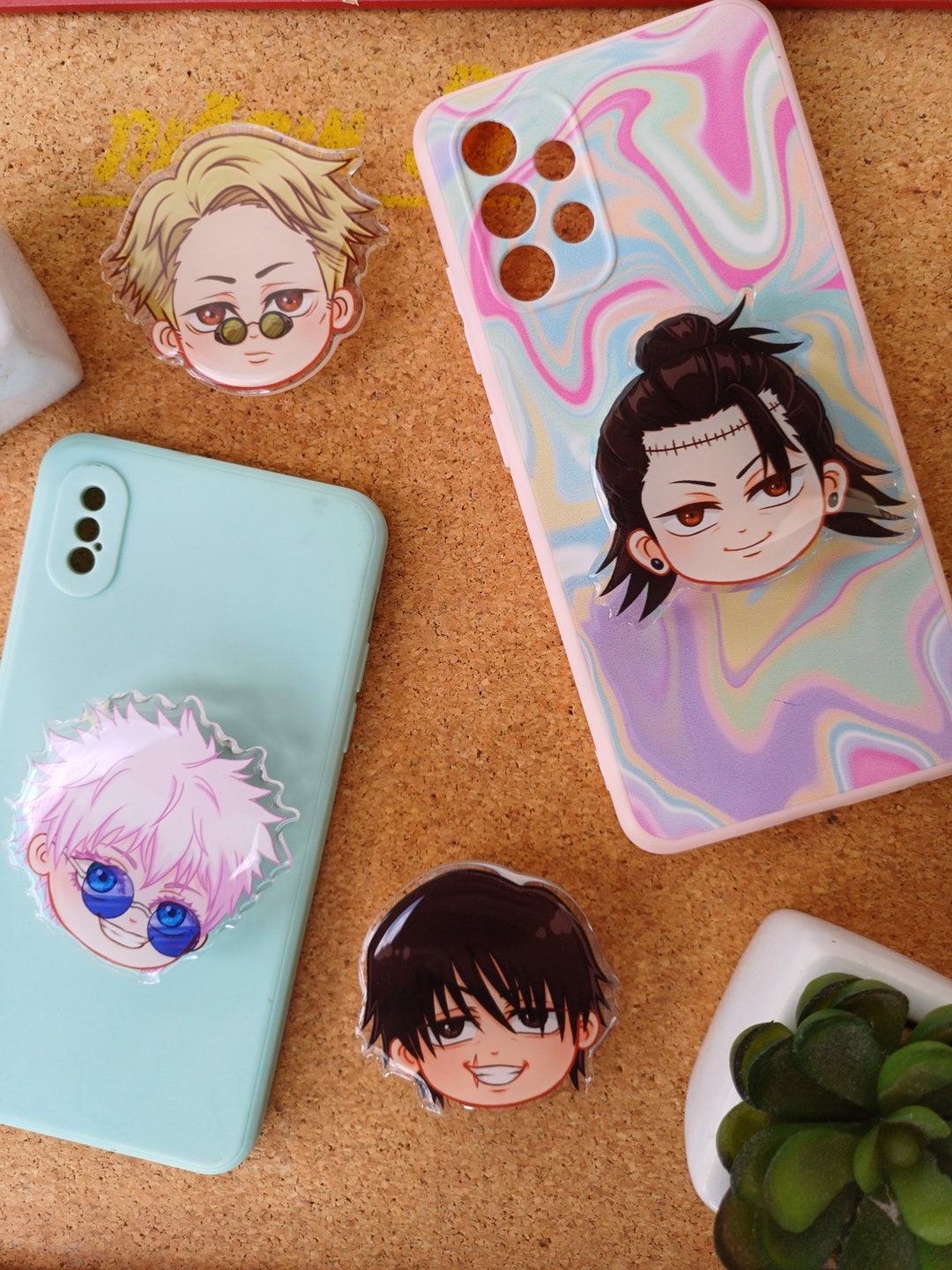 Cute Anime Phone Grips Chibi Sorcerers First Years Jutsu Kawaii Phone ...