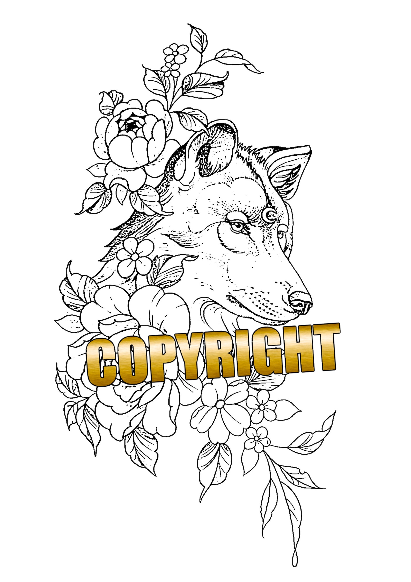 Get This Beautiful and Sensual Floral Wolf Tattoo Design. Wild Elegance ...