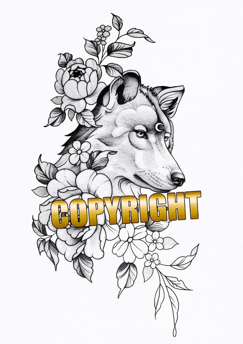 Get This Beautiful and Sensual Floral Wolf Tattoo Design. Wild Elegance ...