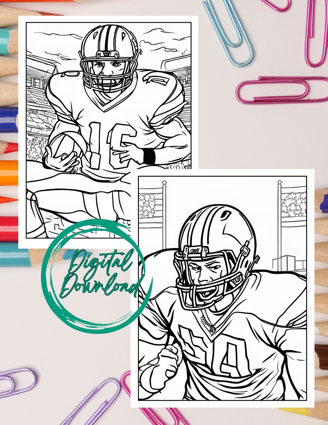 Football Coloring Activity - Etsy