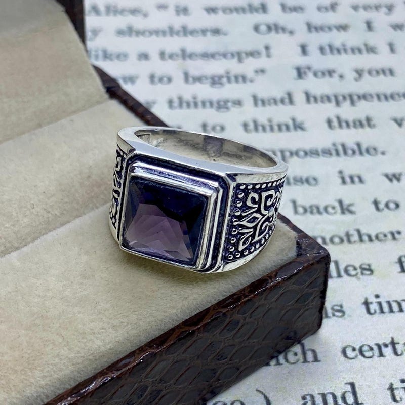 Amethyst Gents Rings - Etsy