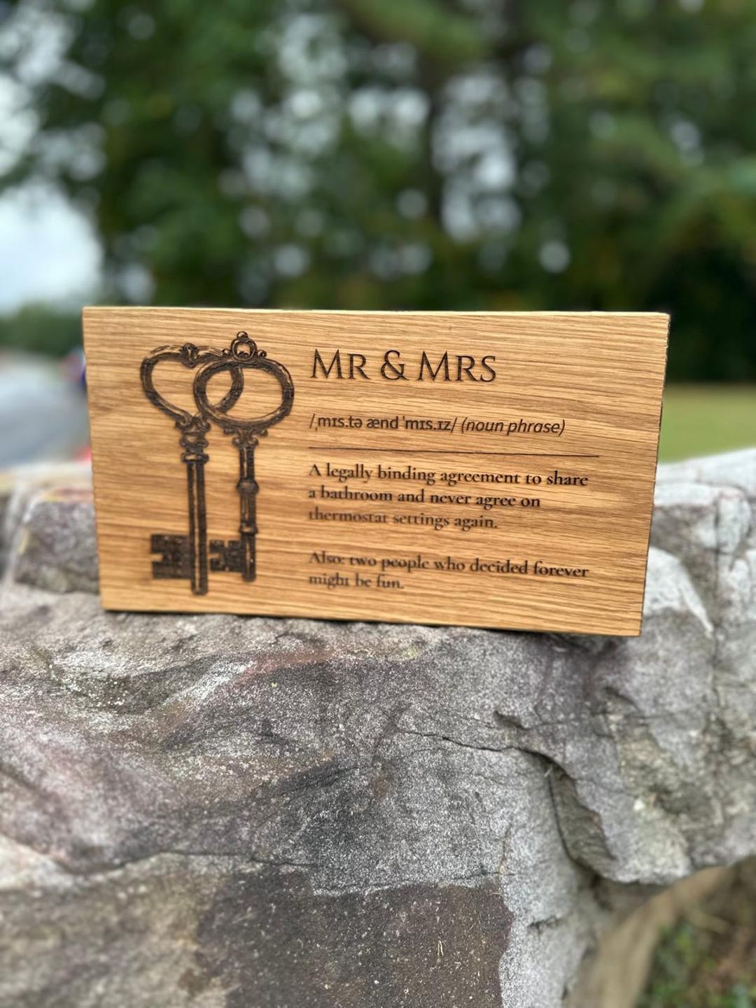 Engraved Wooden Art "mr.&mrs. Keys" - Etsy