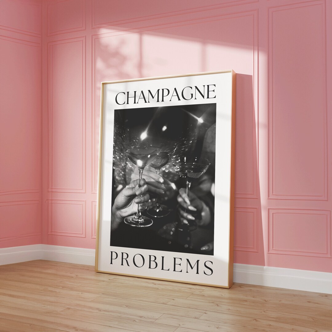 Retro Champagne Problems Poster Print Folklore Inspired Wall Art B&W ...