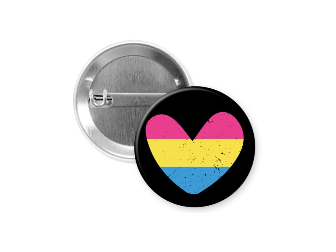 Pansexual Flag Heart Splatter Pin Button Badge Keychain Magnet, Lgbtq ...