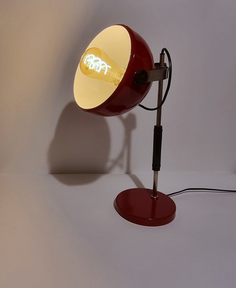 Red Soviet Lamp.vintage Restored Adjustable Desk Lamp. Mid Century ...