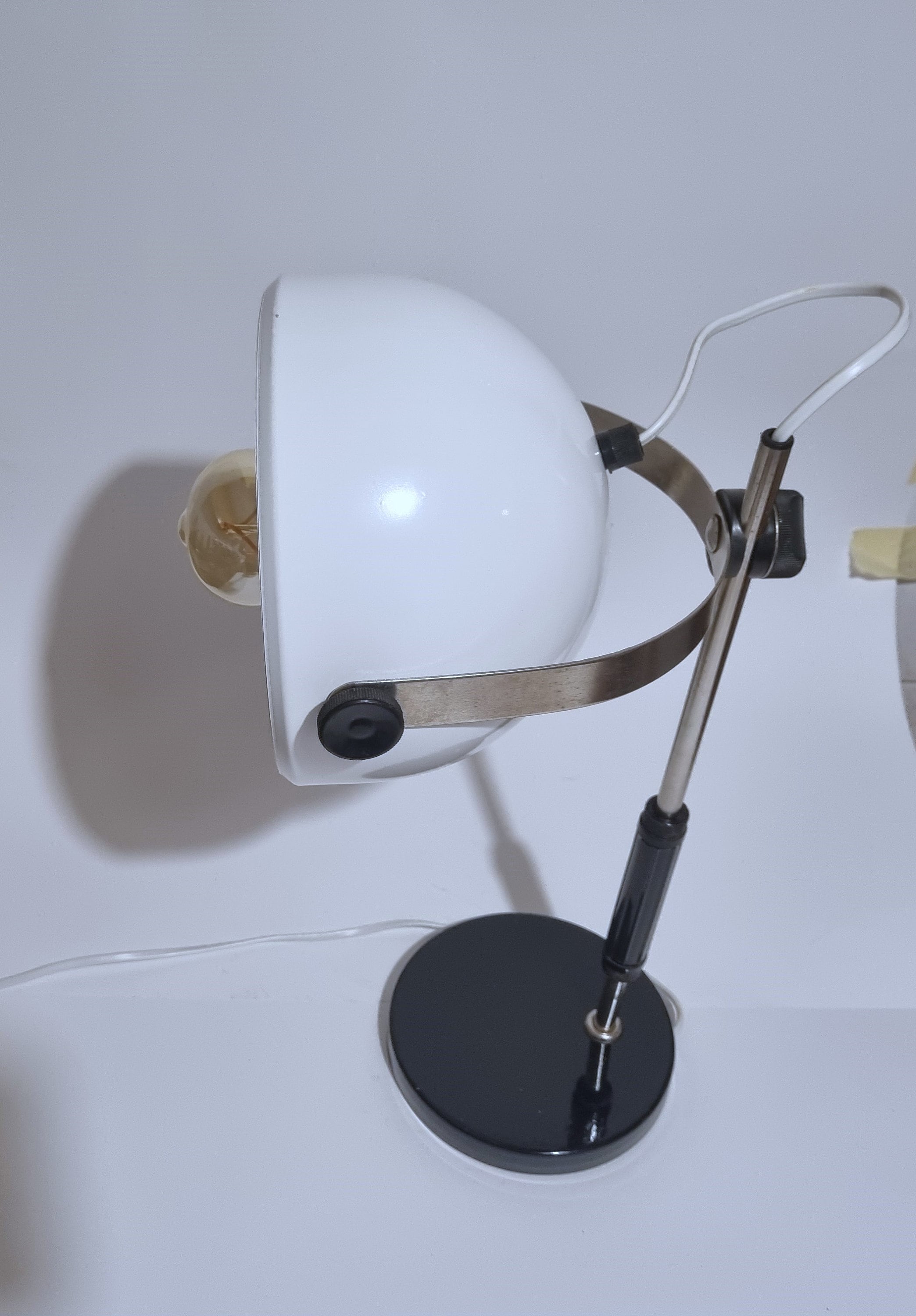 Black & White Soviet Lamp. Vintage Restored Adjustable Desk Lamp. Mid ...