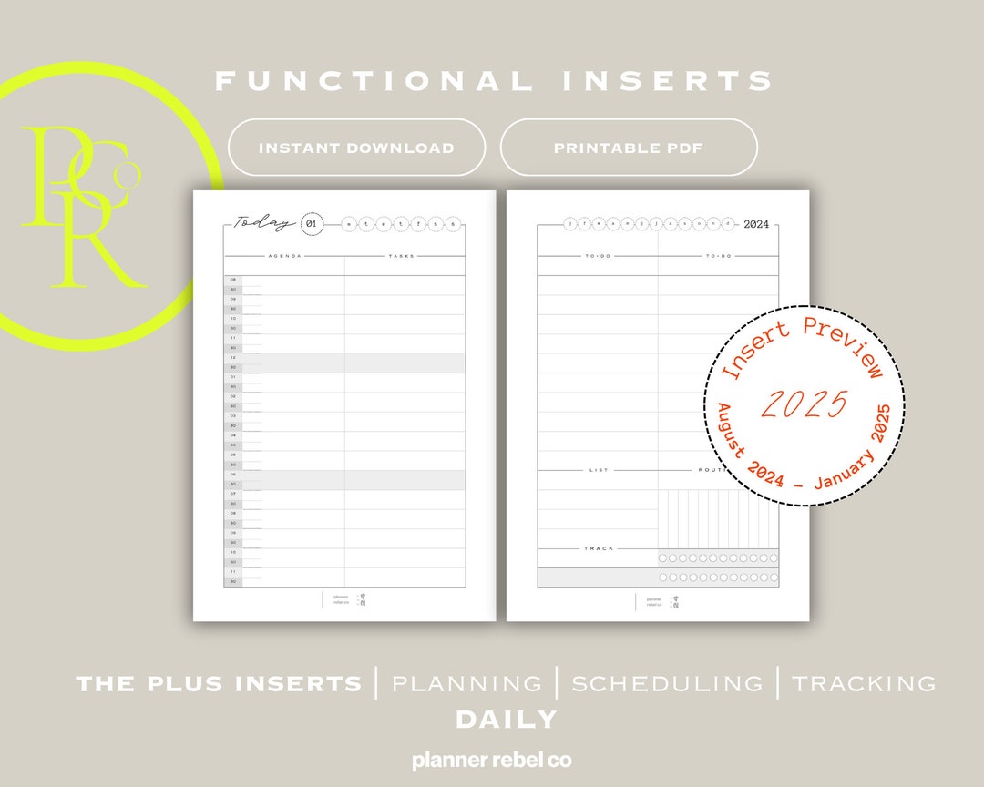 A6 DAILY Insert the PLUS COLLECTION Plan Track Schedule 2025 Preview ...