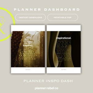 A5 DASHBOARD Printable PDF Dashboard Set INSPO Dash Set - Etsy