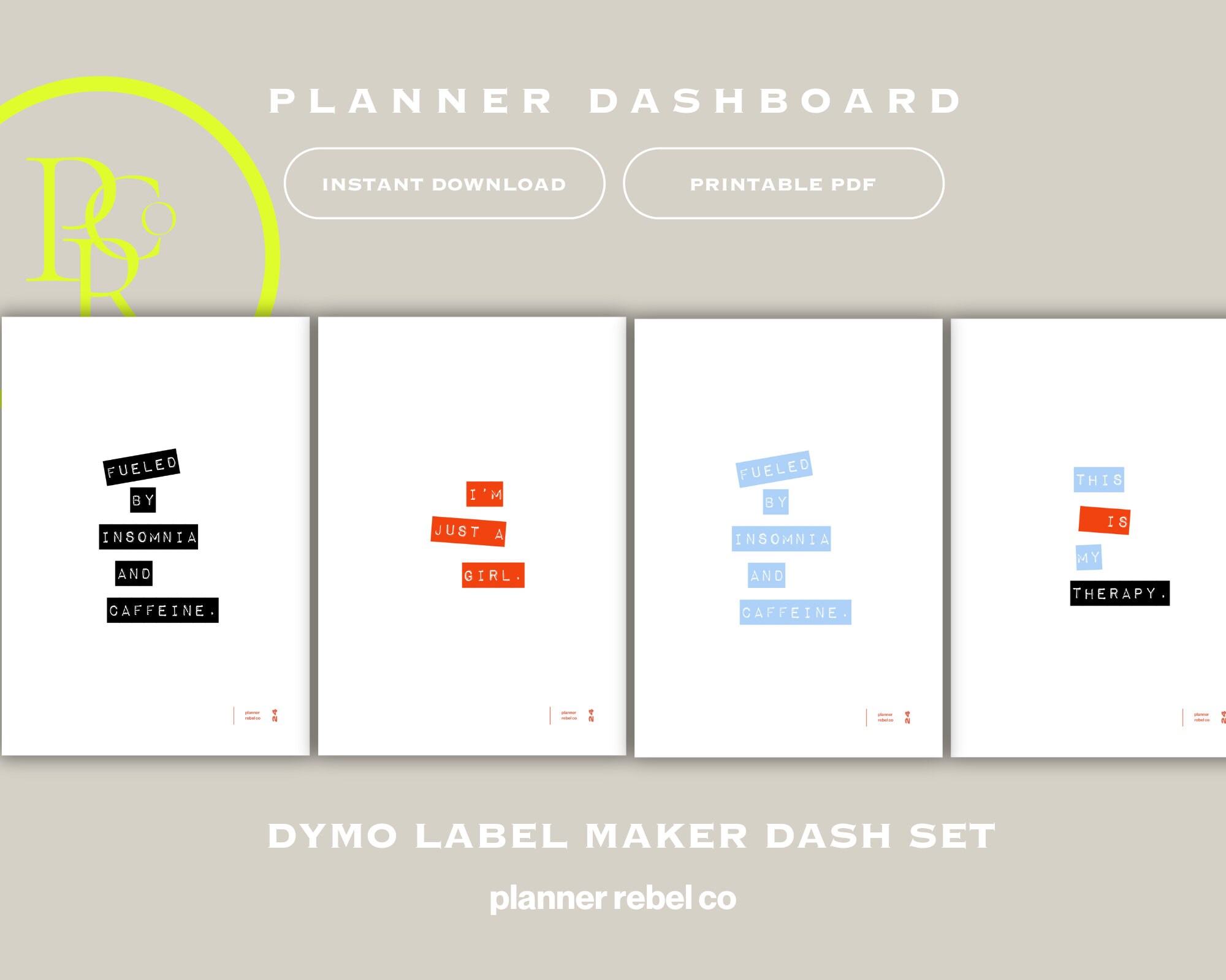 PERSONAL DASHBOARD DYMO Labels Dashboard Set - Etsy