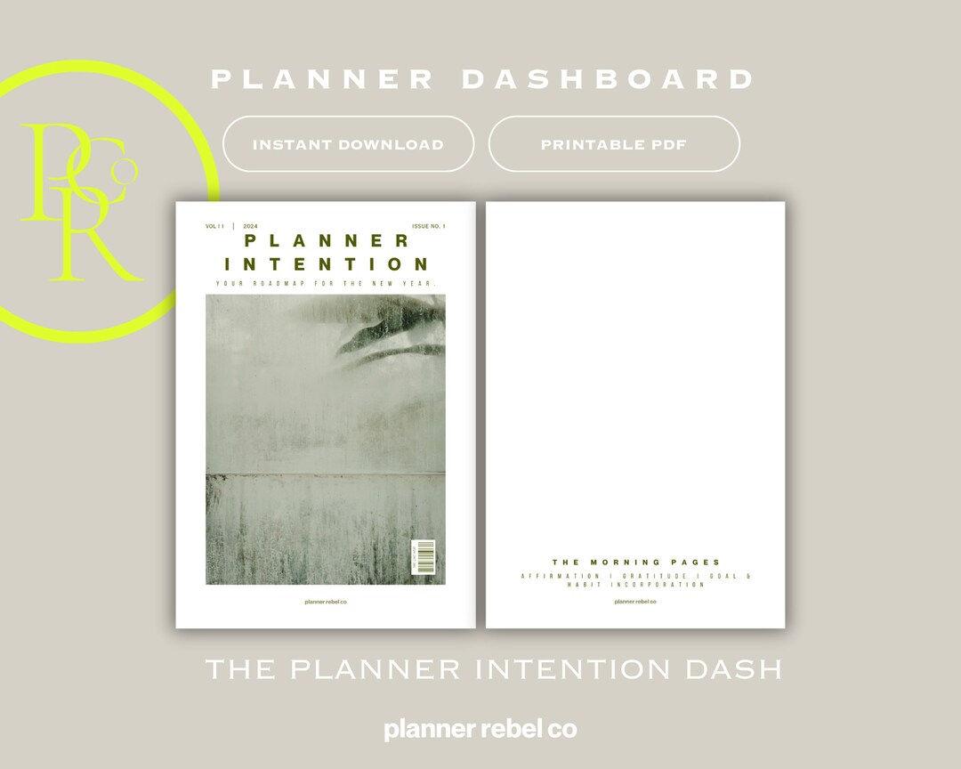 PERSONAL PLANNER INTENTION Dashboard Mindfulness Intentional Living - Etsy