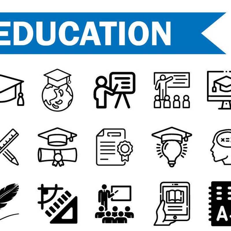 Education Icons Set - Etsy