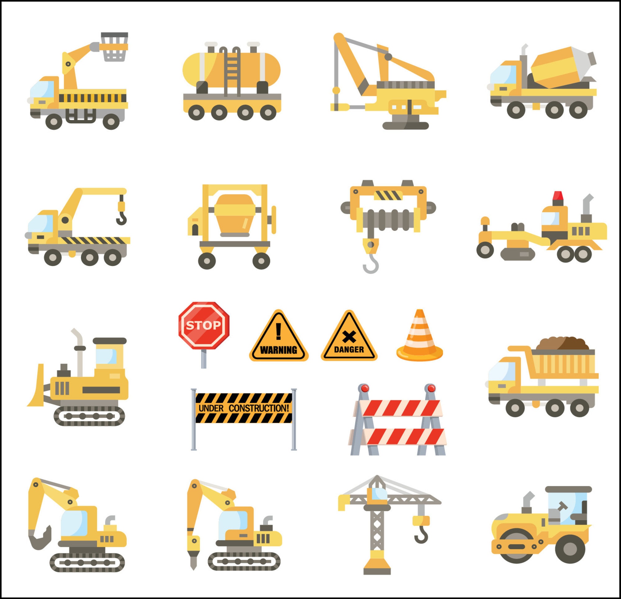 Vehicle Clipart Transport Clipart Construction Clipart - Etsy
