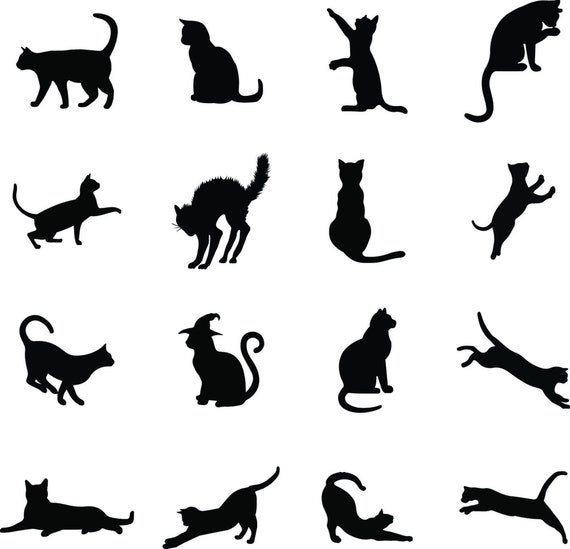 Black Cat Clipart Animals Pets Clipart Cat Kittens Cut Files - Etsy