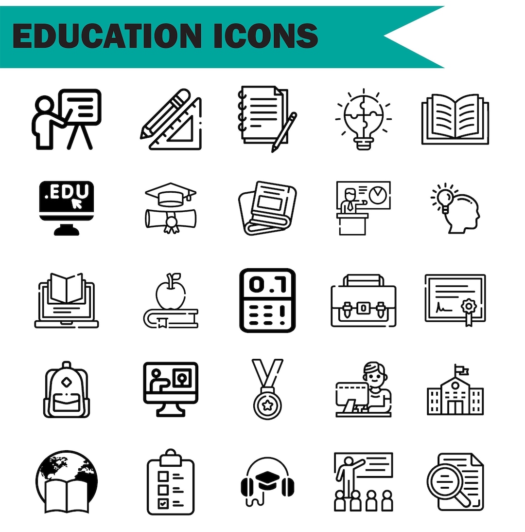 Education Icon Learning Icons Kids Art Nursery Art Instagram Template ...