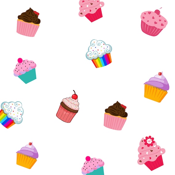 Sweet Cupcakes Clipart Set Clip Art Set of Cupcakes Candy | Etsy